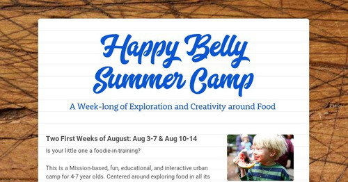 Happy Belly Summer Camp | Smore Newsletters