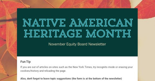 Native American Heritage Month | Smore Newsletters