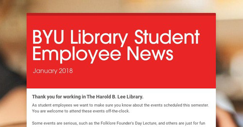 BYU Library Student Employee News | Smore Newsletters