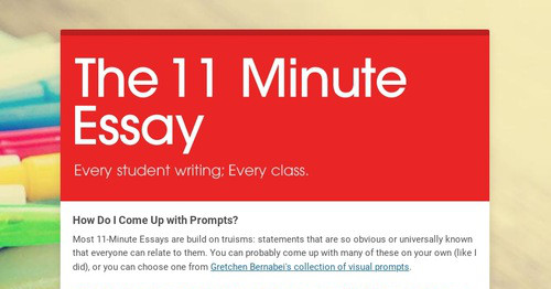 The 11 Minute Essay | Smore Newsletters