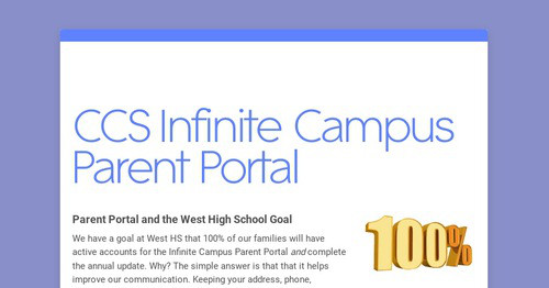 CCS Infinite Campus Parent Portal | Smore Newsletters