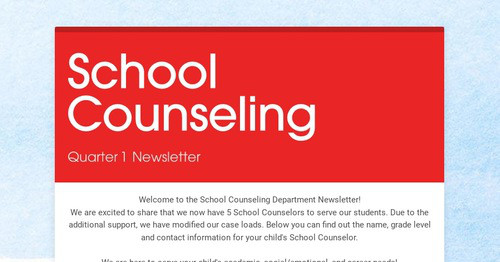School Counseling | Smore Newsletters