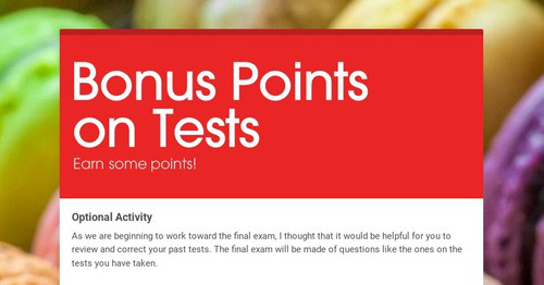 Bonus Points on Tests | Smore Newsletters for Education