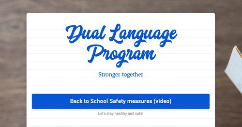 Dual Language Program | Smore Newsletters
