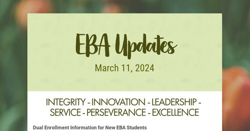 EBA Updates | Smore Newsletters for Education