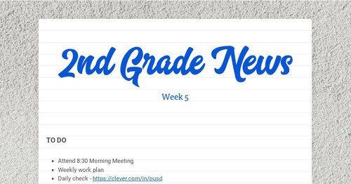 2nd Grade News | Smore Newsletters for Education