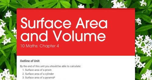 Surface Area and Volume | Smore Newsletters