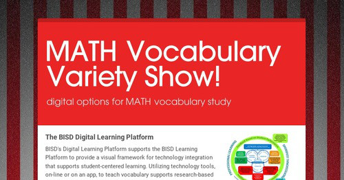 MATH Vocabulary Variety Show! | Smore Newsletters
