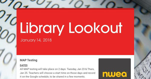 Library Lookout | Smore Newsletters