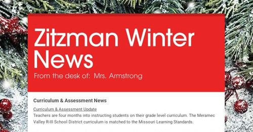 Zitzman Winter News | Smore Newsletters