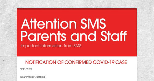 Attention SMS Parents and Staff