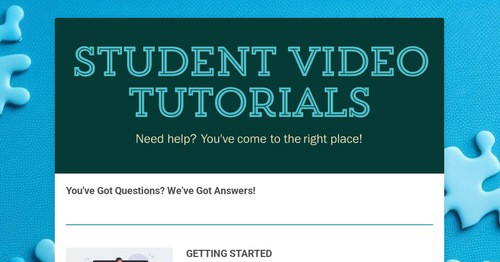 Student Video Tutorials | Smore Newsletters