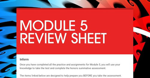 MODULE 5 REVIEW SHEET | Smore Newsletters