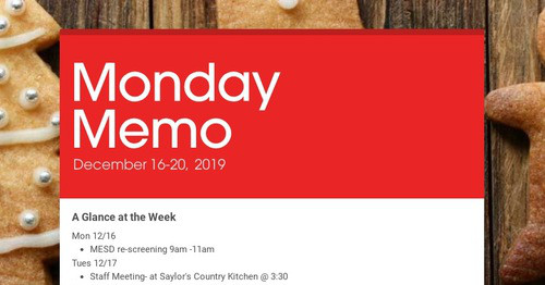 Monday Memo | Smore Newsletters