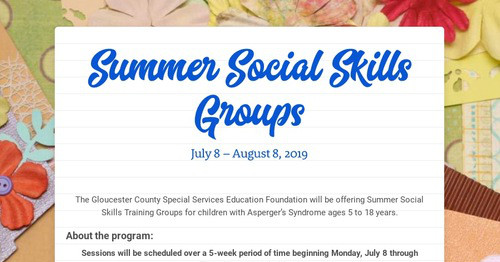 Summer Social Skills Groups | Smore Newsletters for Business