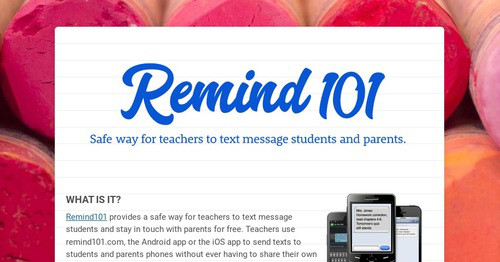 Remind 101 | Smore Newsletters