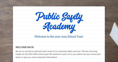 Public Safety Academy | Smore Newsletters for Education