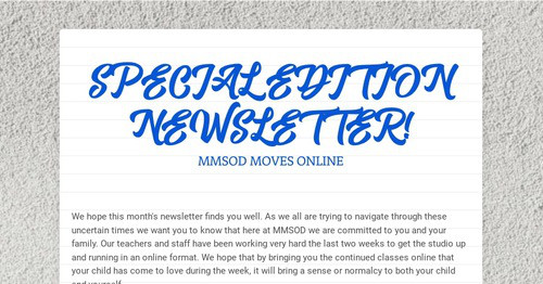 SPECIAL EDITION NEWSLETTER! | Smore Newsletters