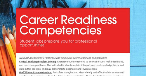 Career Readiness Competencies | Smore Newsletters