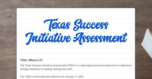 Texas Success Initiative Assessment | Smore Newsletters