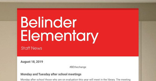 Belinder Elementary | Smore Newsletters for Education