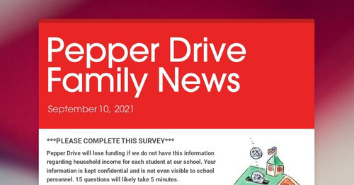 Pepper Drive Family News | Smore Newsletters