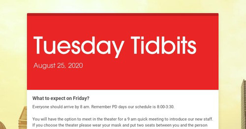 Tuesday Tidbits | Smore Newsletters for Education
