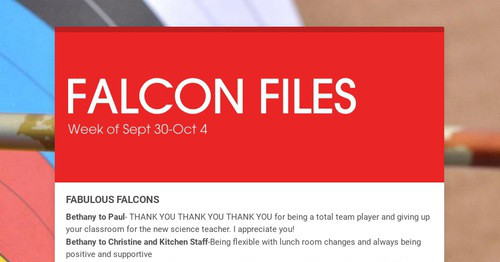 FALCON FILES | Smore Newsletters