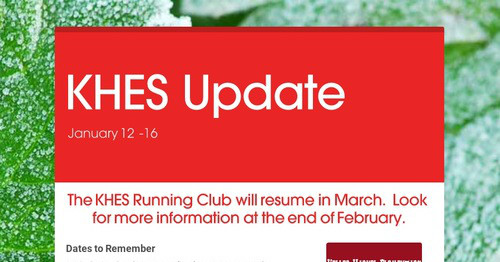 KHES Update | Smore Newsletters