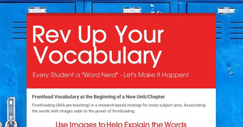 Rev Up Your Vocabulary | Smore Newsletters