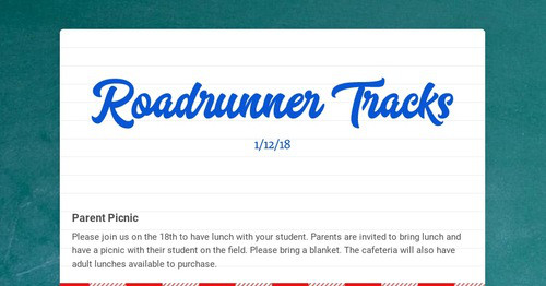 Roadrunner Tracks | Smore Newsletters