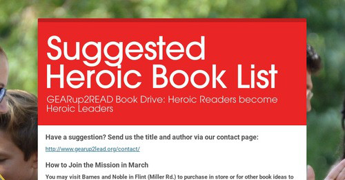 Suggested Heroic Book List | Smore Newsletters