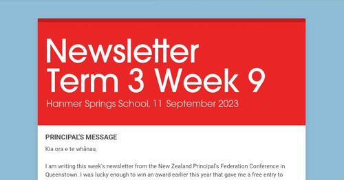 Newsletter Term 3 Week 9