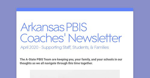Arkansas PBIS Coaches' Newsletter | Smore Newsletters for Education