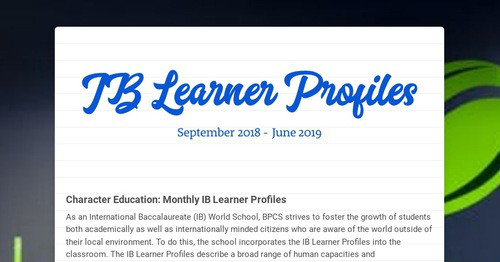 IB Learner Profiles