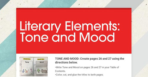 Literary Elements: Tone and Mood | Smore Newsletters for Education