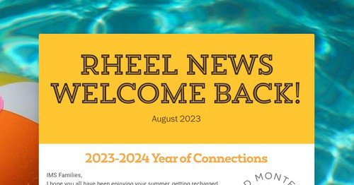 Rheel News Welcome Back! | Smore Newsletters for Education