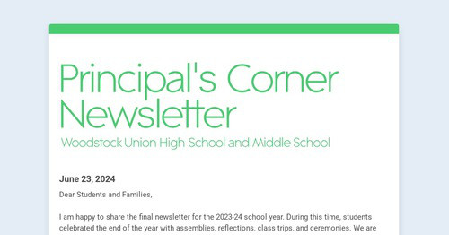 Principal's Corner Newsletter | Smore Newsletters