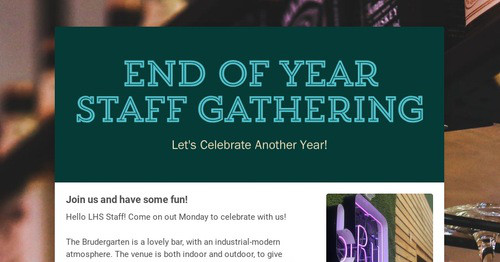 End of Year Staff Gathering | Smore Newsletters