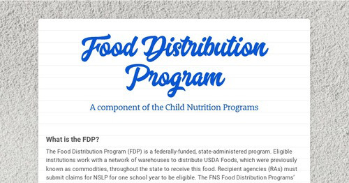 Food Distribution Program