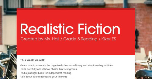 Realistic Fiction | Smore Newsletters