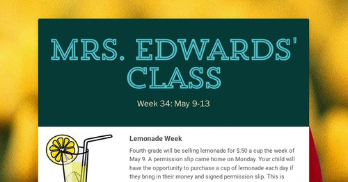 Mrs. Edwards' Class | Smore Newsletters
