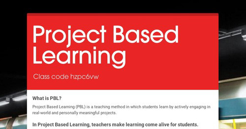 Project Based Learning | Smore Newsletters
