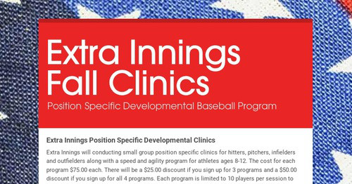 Extra Innings Fall Clinics | Smore Newsletters