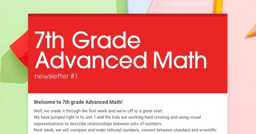 7th Grade Advanced Math | Smore Newsletters