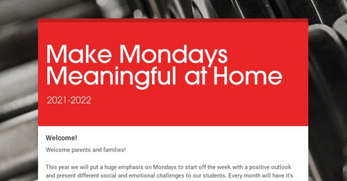 Make Mondays Meaningful at Home | Smore Newsletters