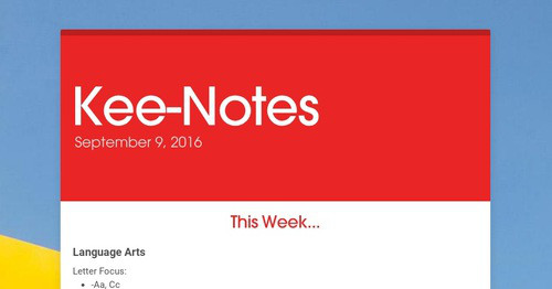 Kee-Notes | Smore Newsletters for Education