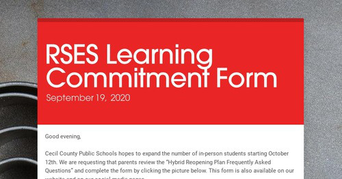RSES Learning Commitment Form