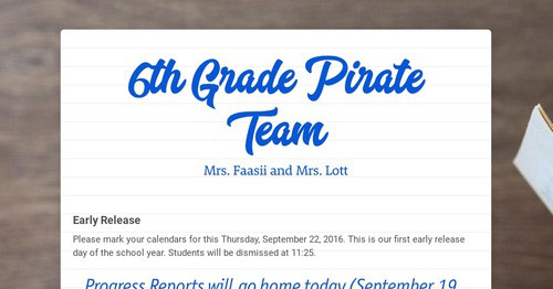 6th Grade Pirate Team | Smore Newsletters