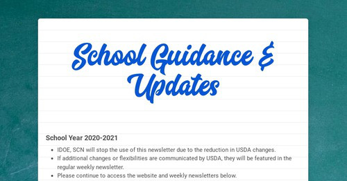 School Guidance & Updates